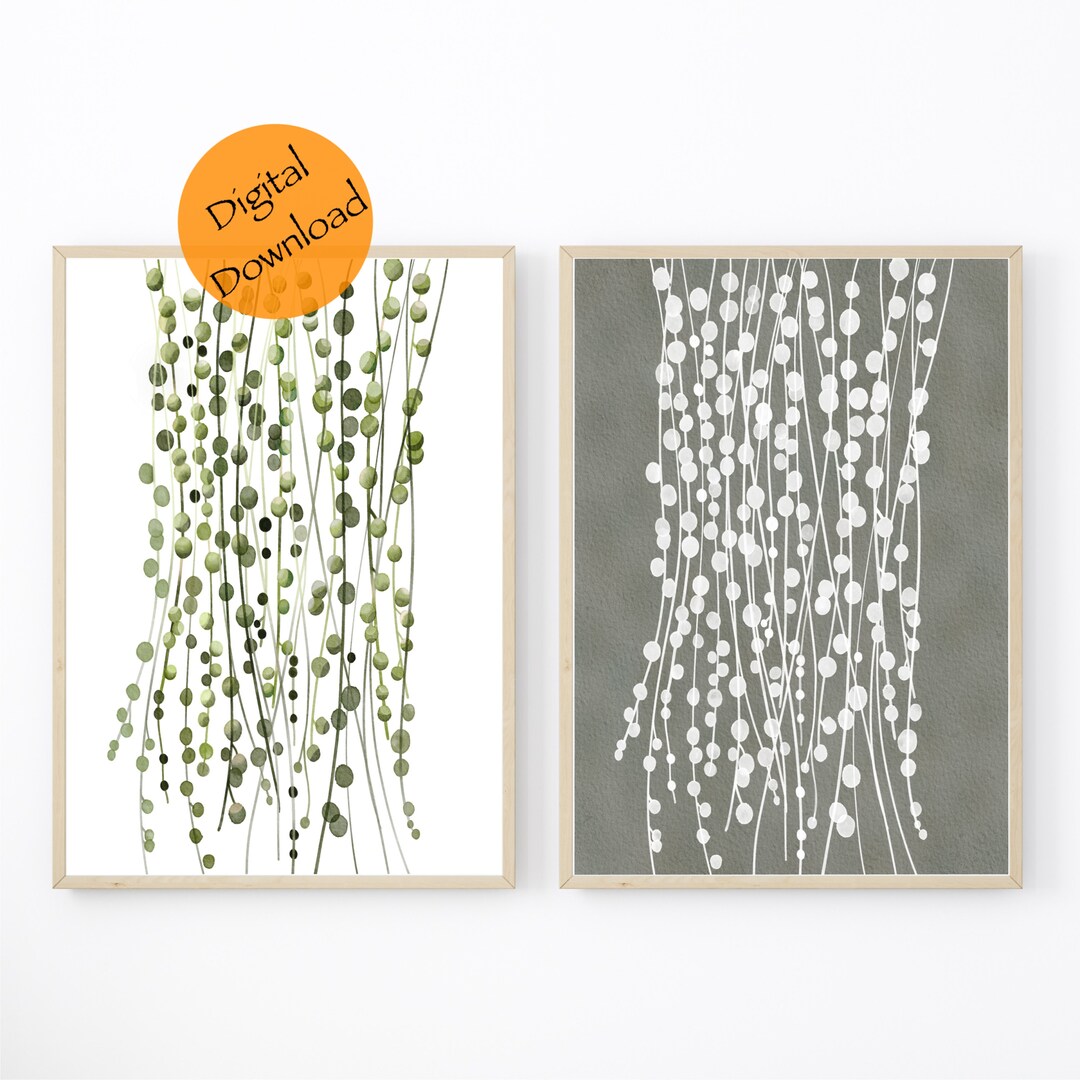 Black White Gallery Wall Set of 2 | String of Pearls Printable ...