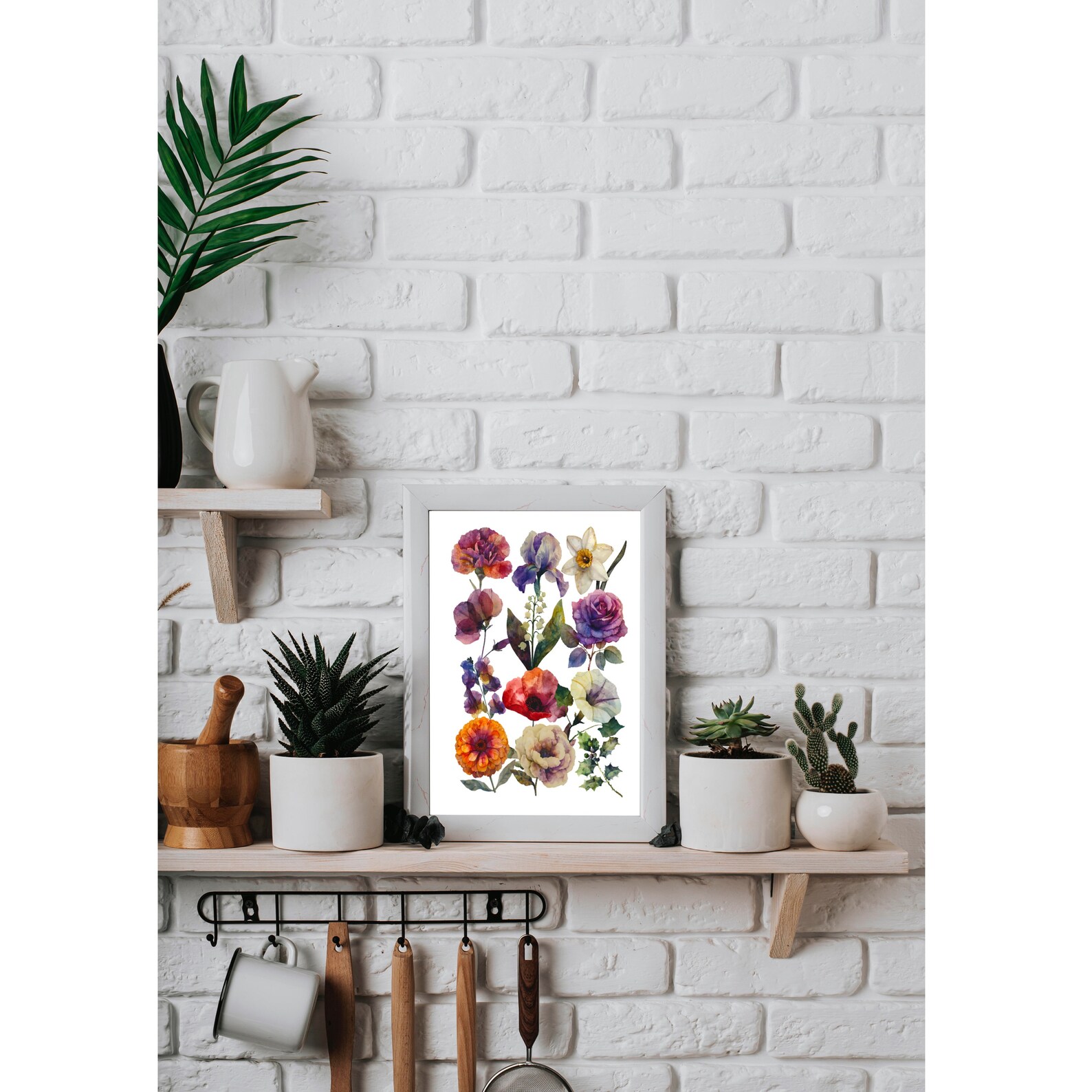 Birth Month Flower Chart Poster Printable Birth Flower Wall Art Print ...