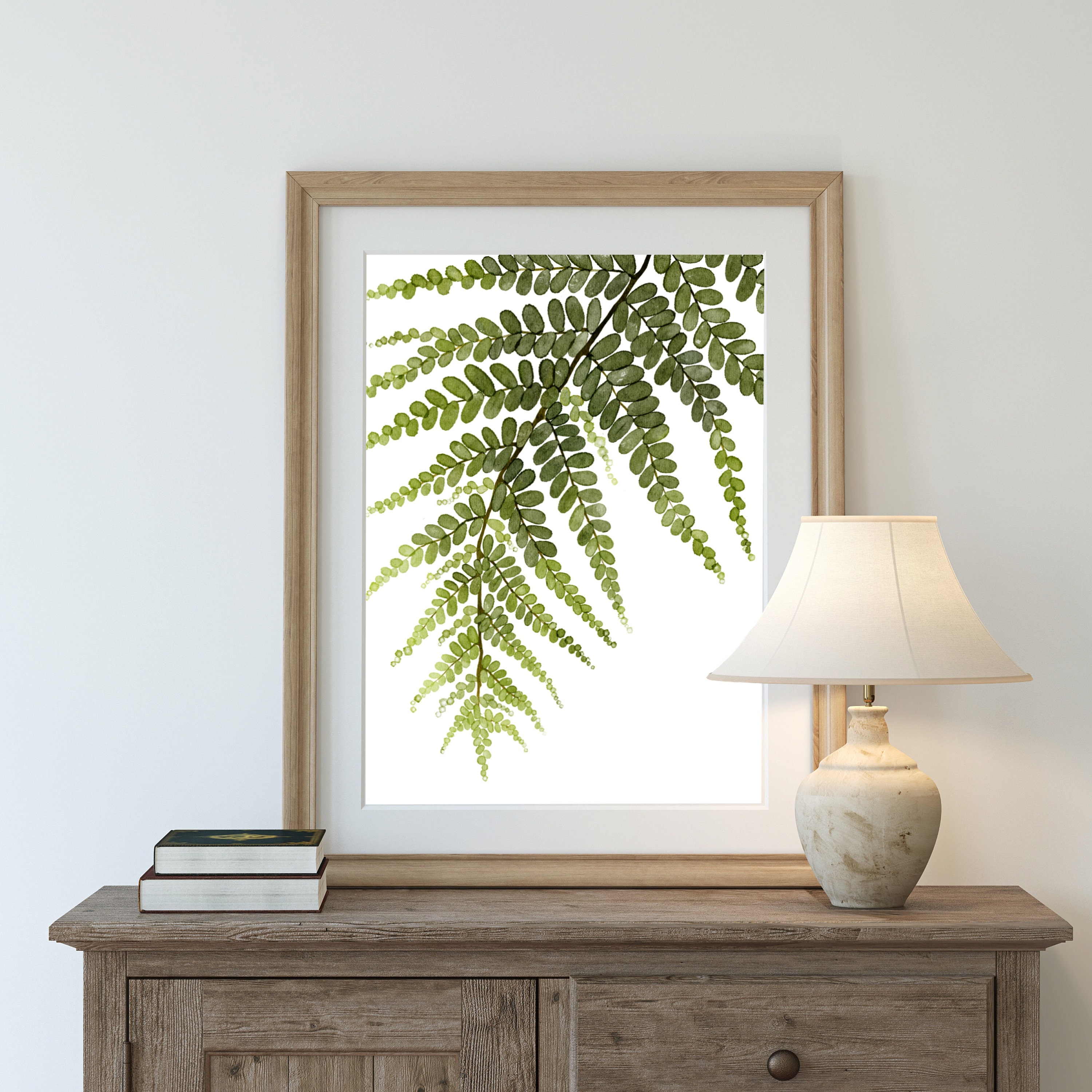 Fern Leaves Print | Greenery Wall Art | Botanical Bathroom Decor | Sage ...