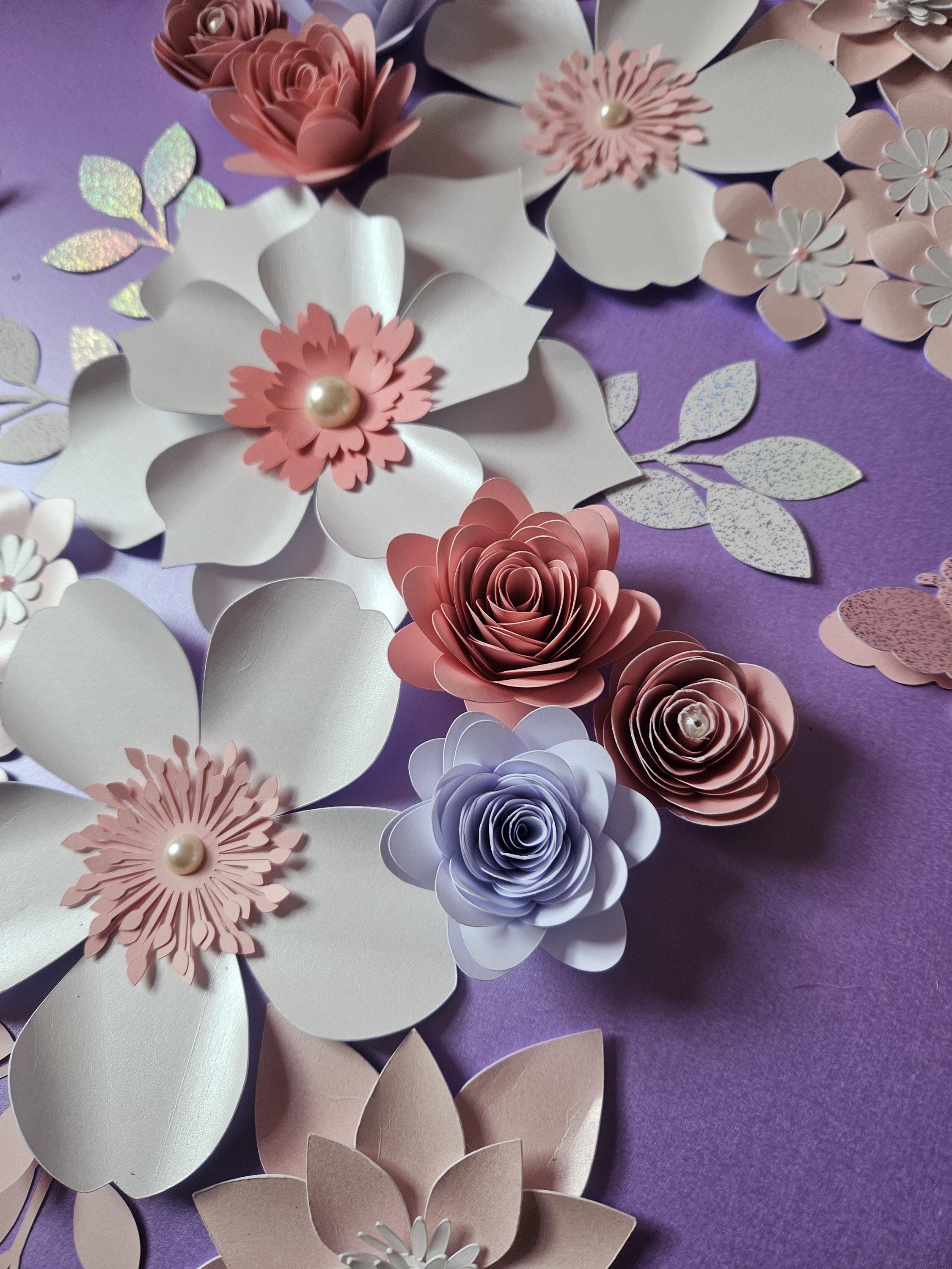 3D Paper Flower Wall Art Set: Nursery Decor (70x40cm) - Etsy