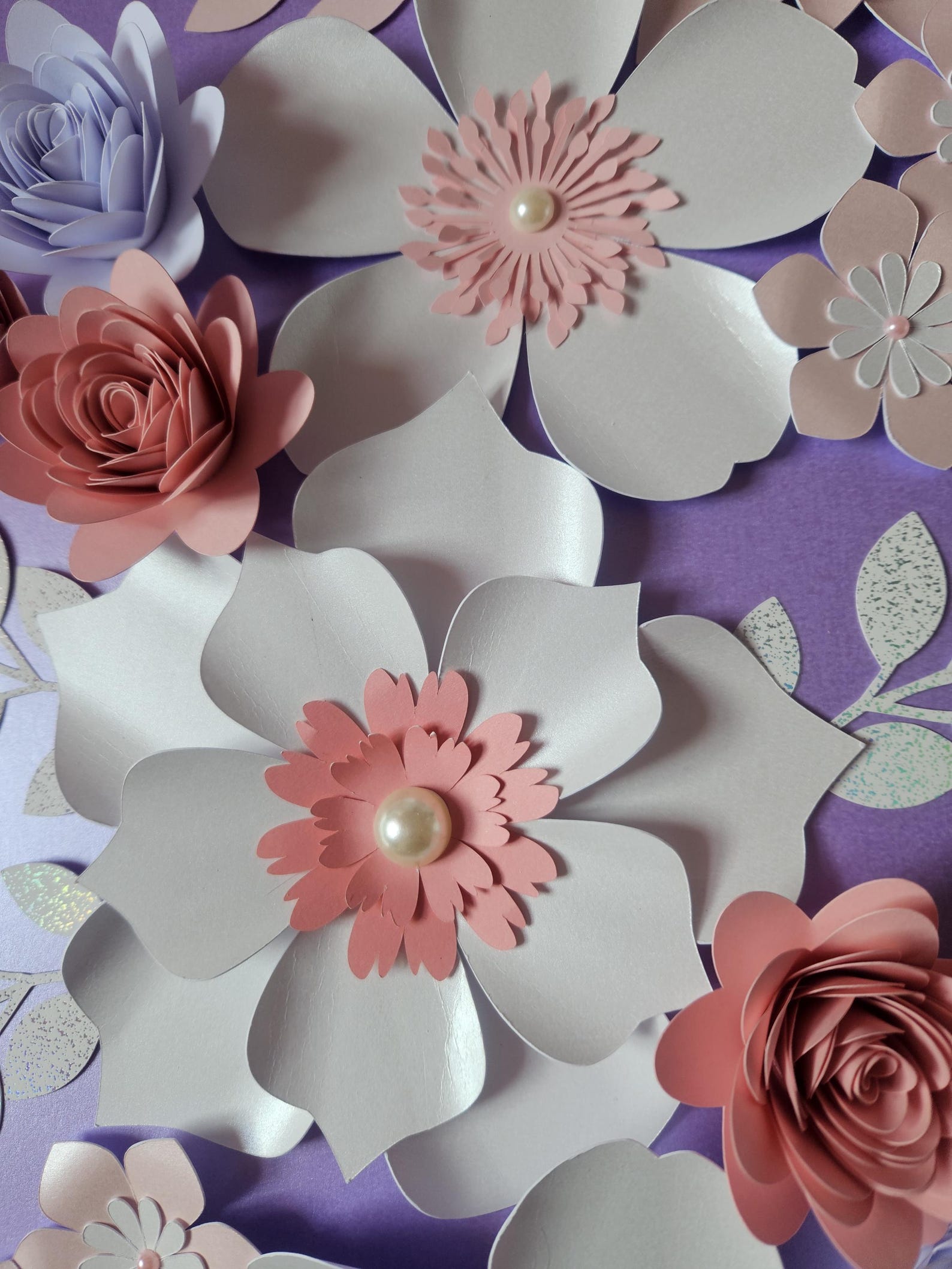 3D Paper Flower Wall Art Set: Nursery Decor (70x40cm) - Etsy