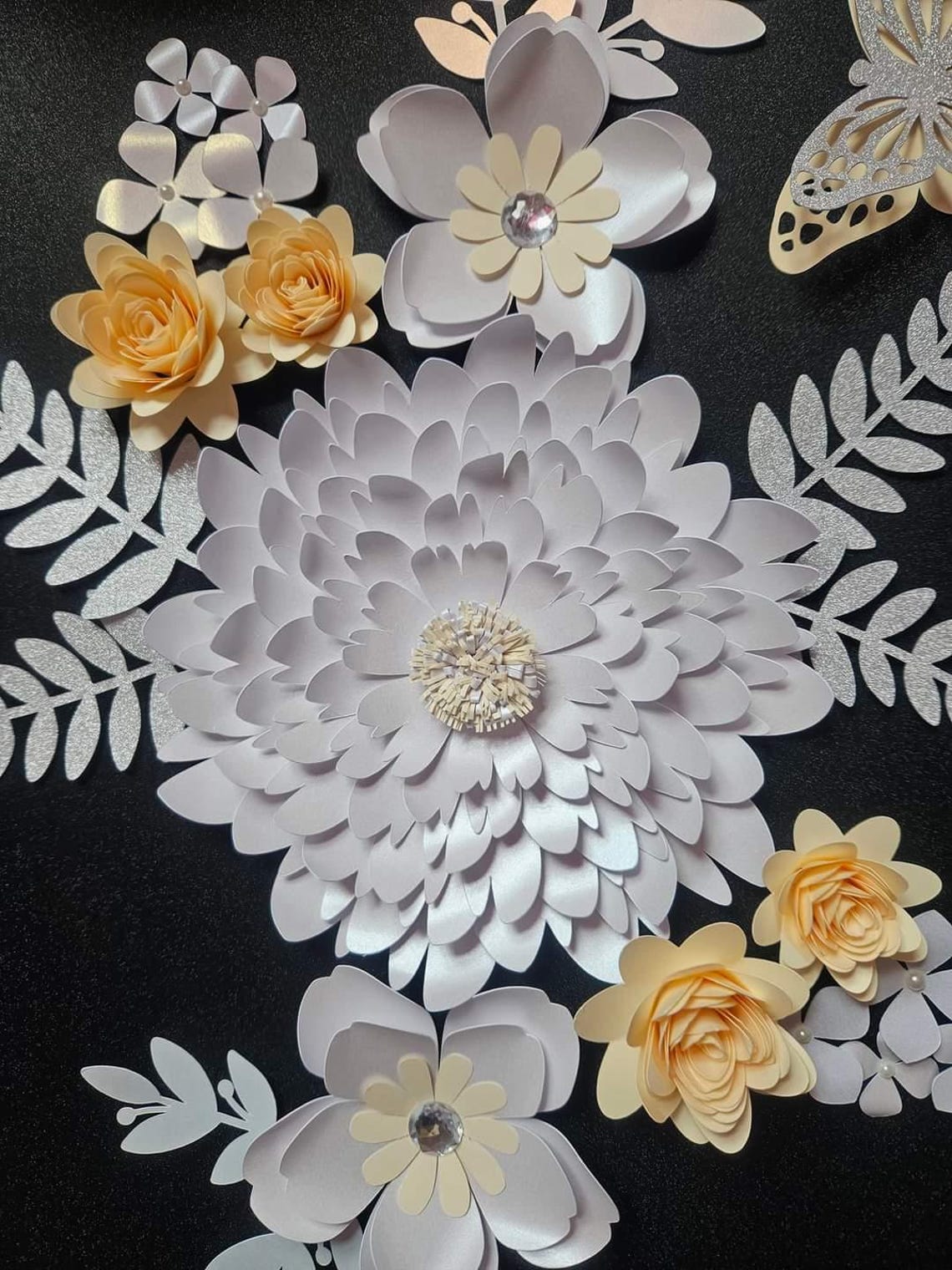 Paper Flower Wall Set: Handmade Nursery Decor - Etsy