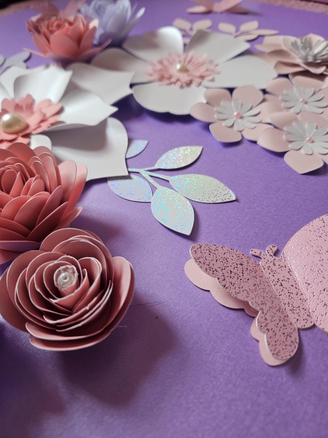 3D Paper Flower Wall Art Set: Nursery Decor (70x40cm) - Etsy