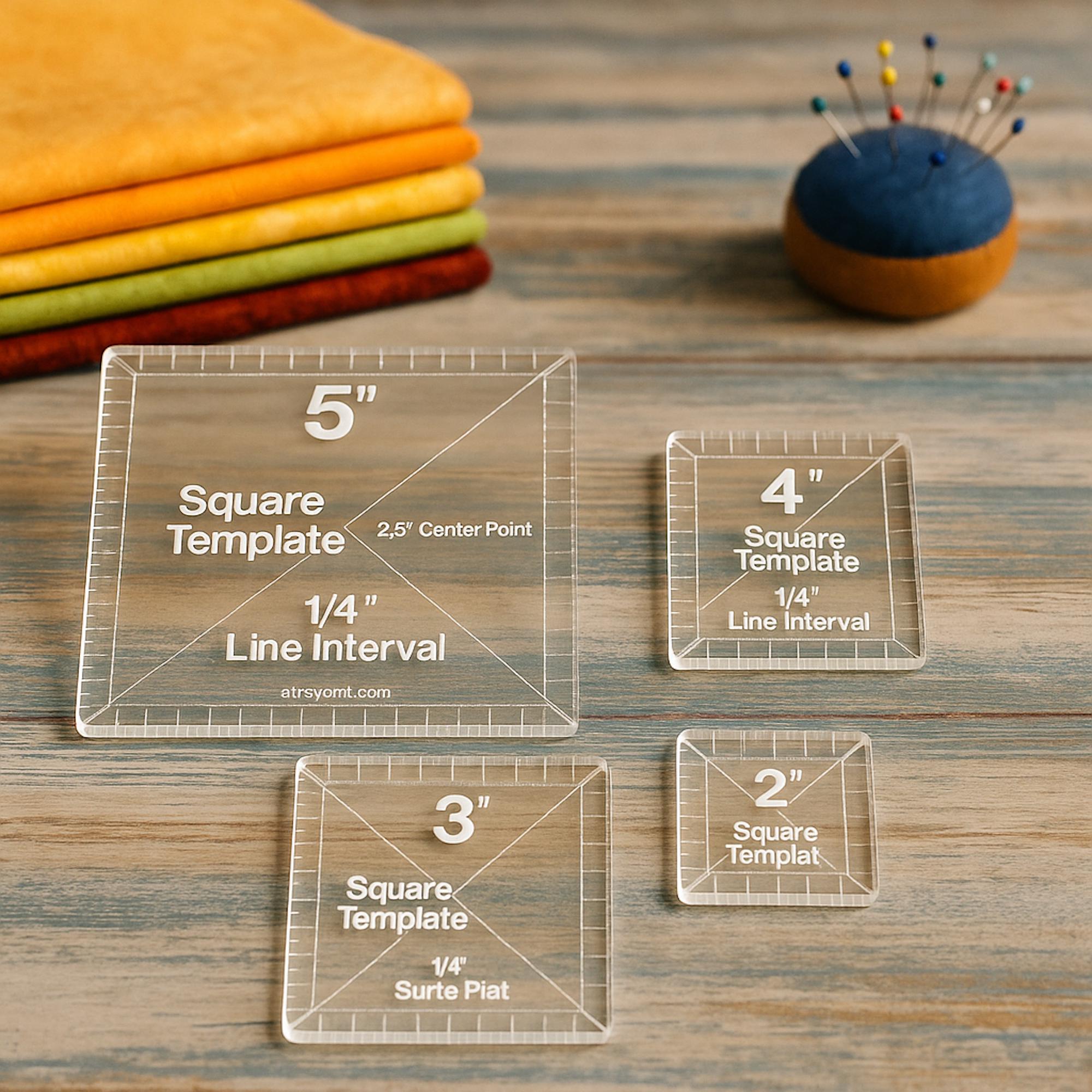 Clear Acrylic Quilting Ruler Set Seam Guides for EPP QAYG & Patchwork ...