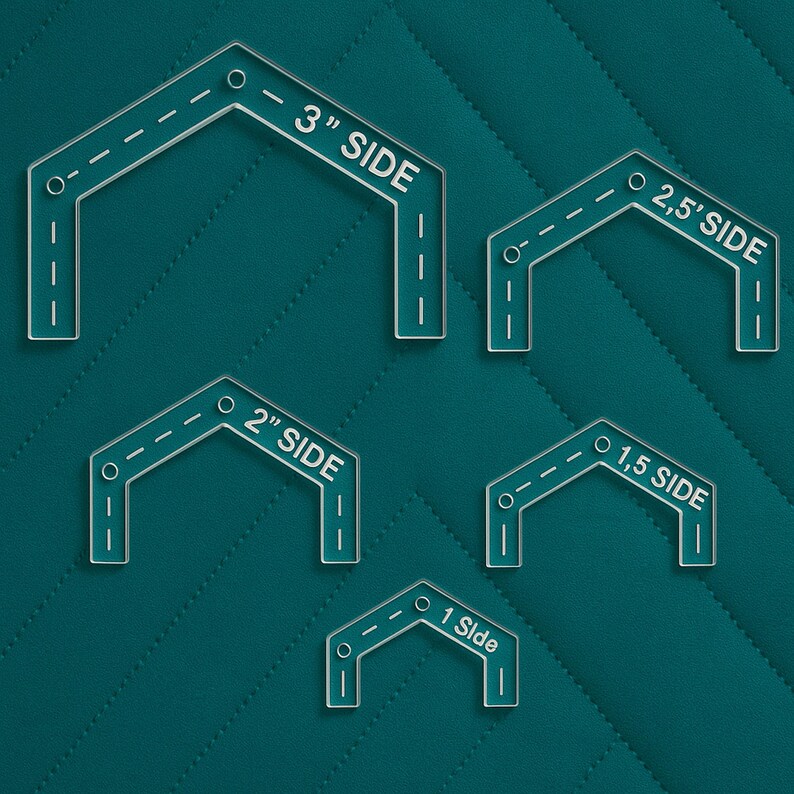 Half Hexagon Quilt Templates Acrylic Template Set Quilting Ruler EPP ...