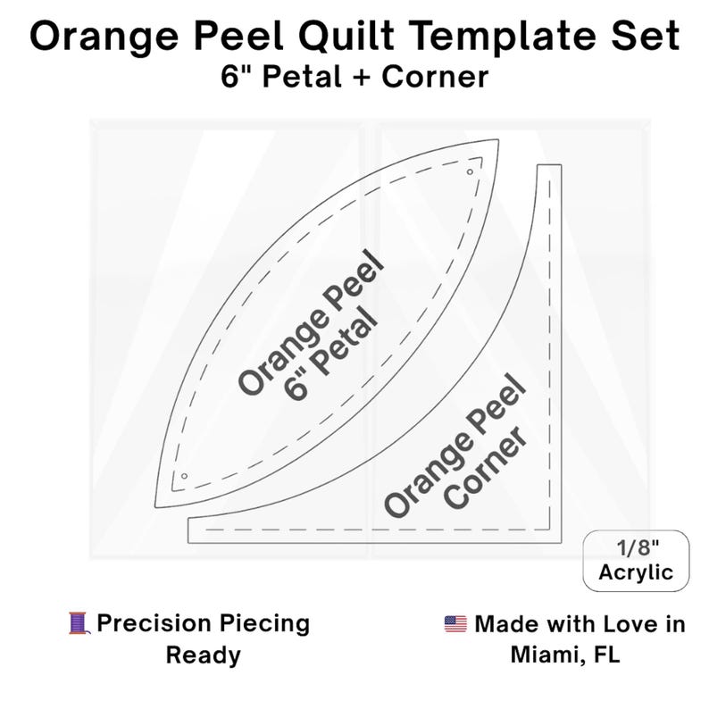 Orange Peel Quilt Template Set: 6" Acrylic Petal & Corner Rulers - Etsy