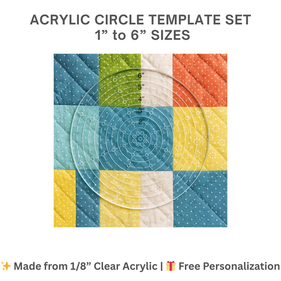 Acrylic Circle Quilting Templates Set for Patchwork and EPP Rulers With ...
