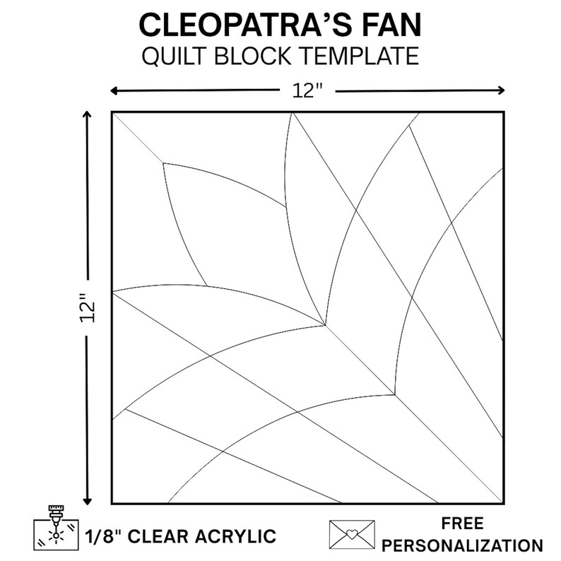 Cleopatra's Fan Quilt Block Template: Acrylic Quilting Ruler ...
