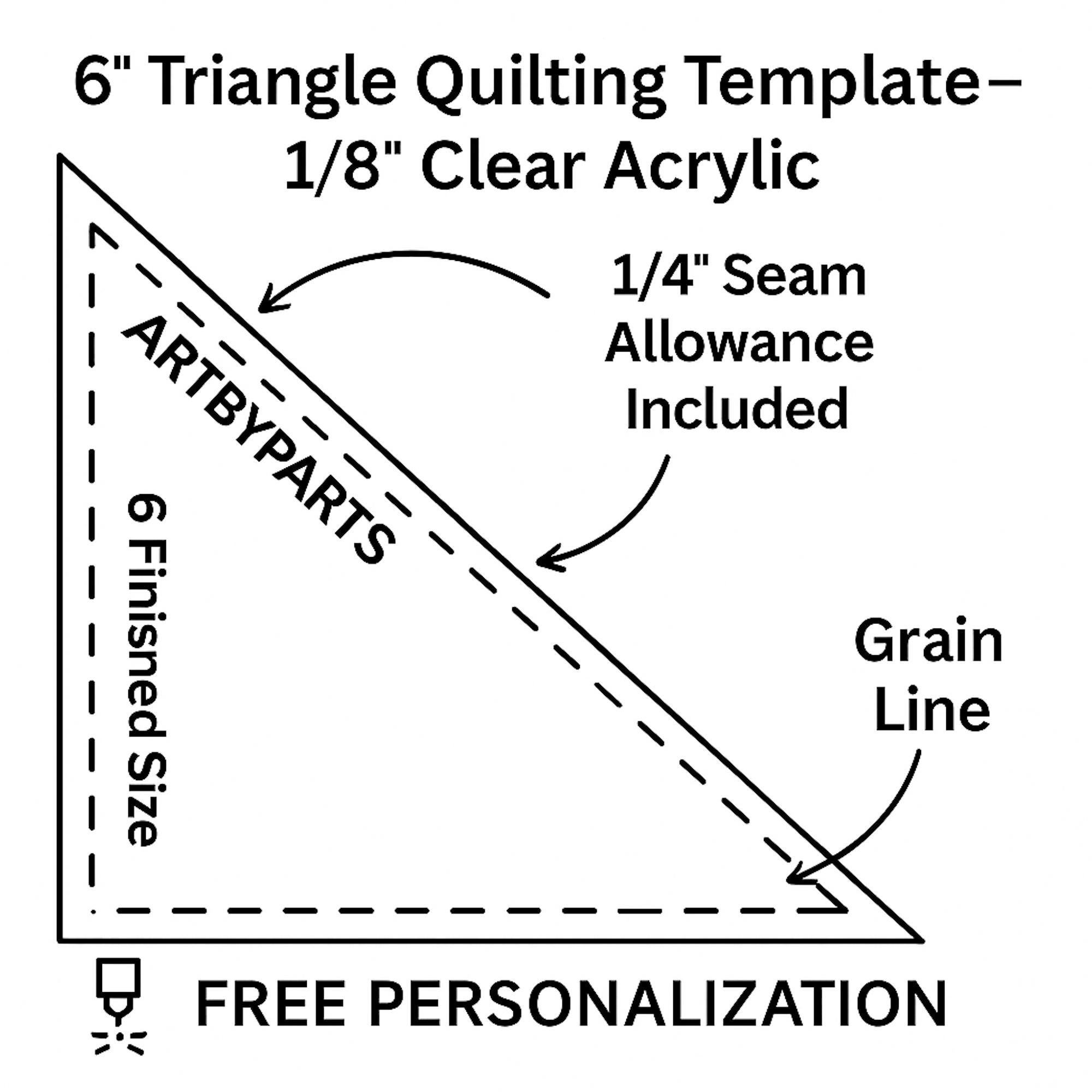 Triangle Template Set Acrylic Templates for Quilting EPP Paper Piecing ...