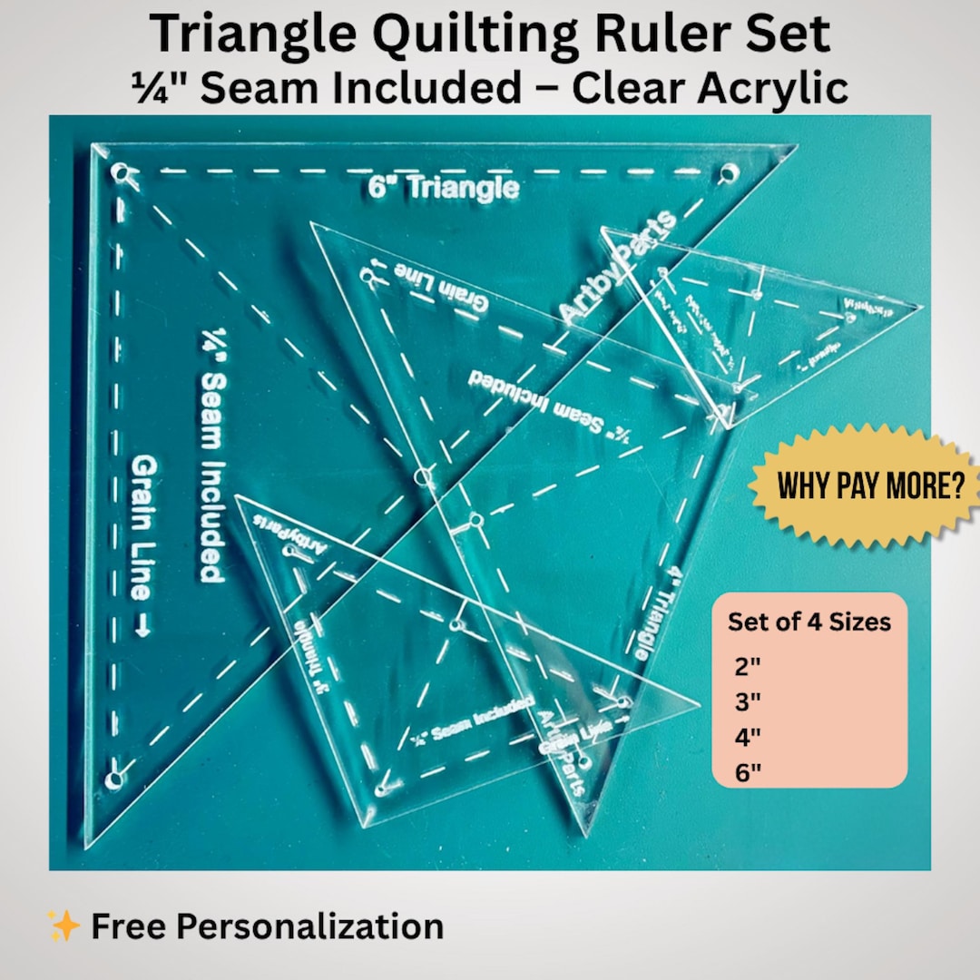 Triangle Template Set Acrylic Templates for Quilting EPP Paper Piecing ...