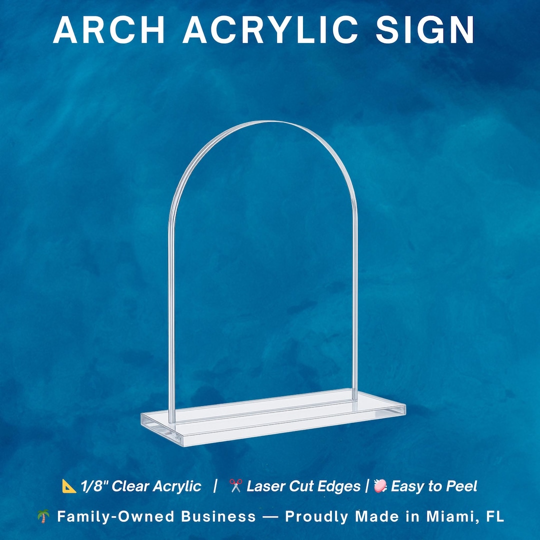 Clear Acrylic Arch Sign Blank: Wedding & Event Table Decor, DIY Craft ...