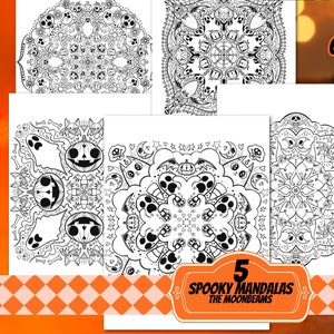 Spooky Mandalas Printable Coloring Pages for Kids and Adults Halloween ...