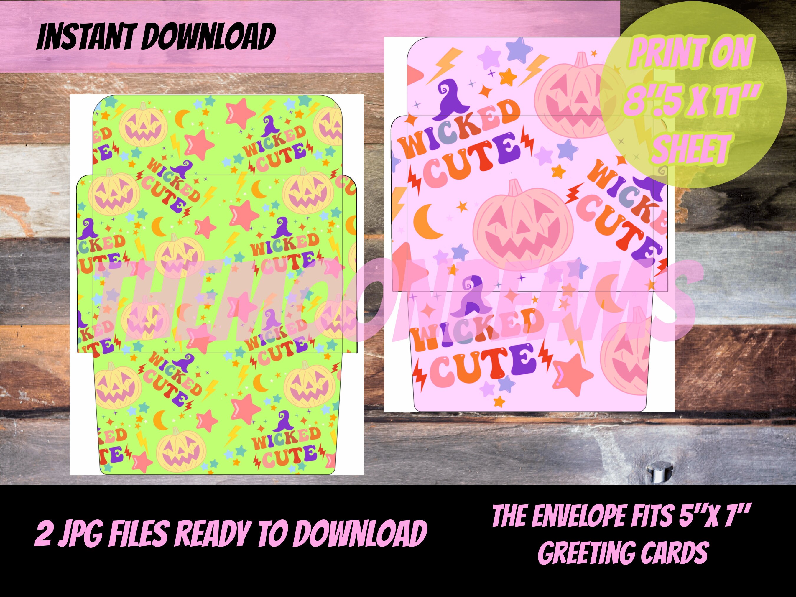 PRINTABLE 5x7 Pastel Goth Halloween Envelopes Printable Envelope-pink ...