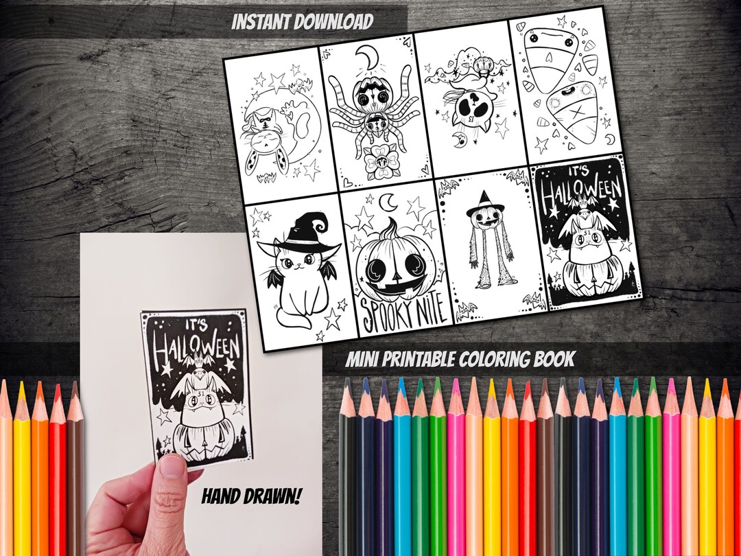 Printable Mini Coloring Book Halloween Coloring Sheets Printable Diy ...