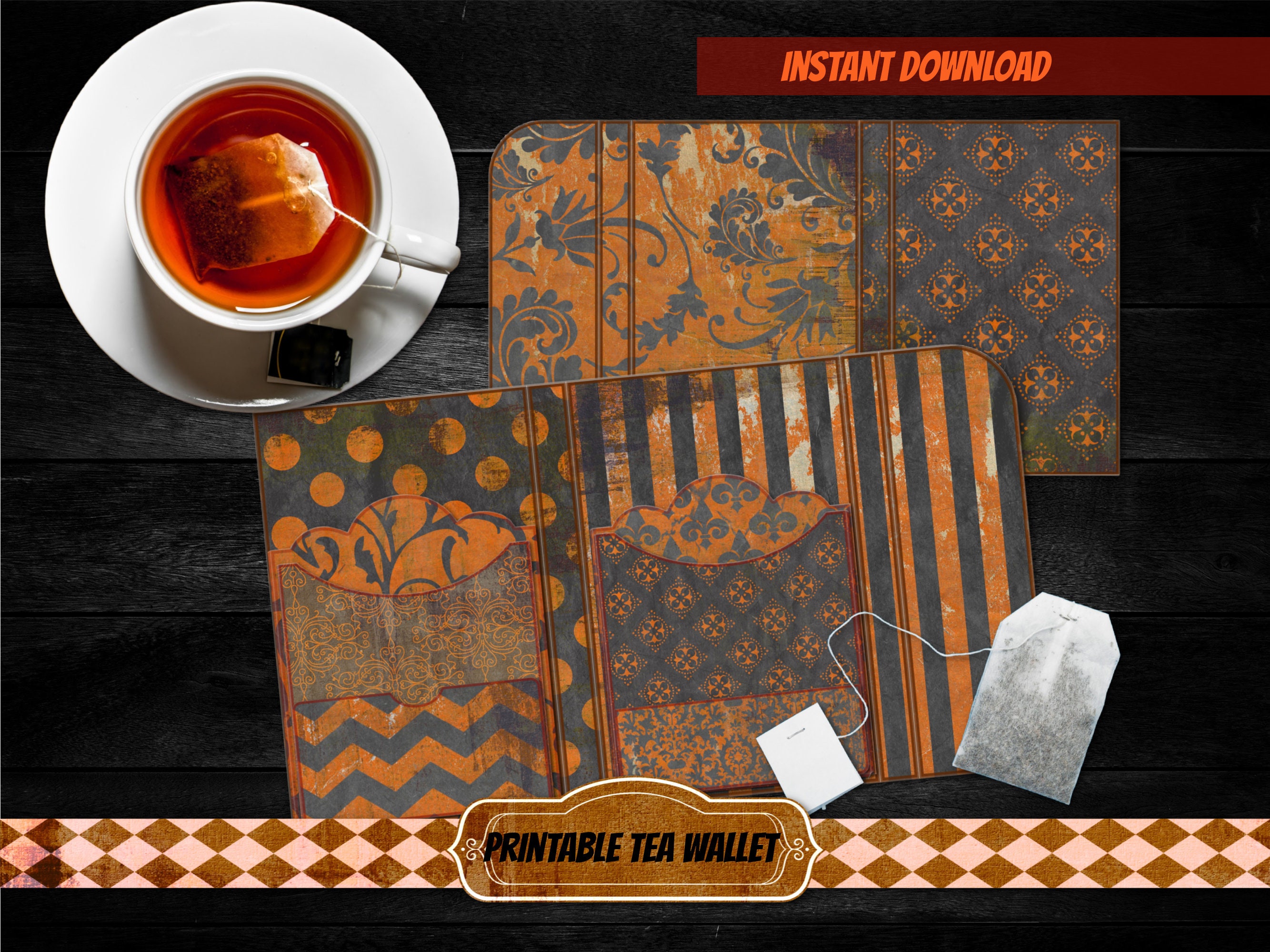 Do It Yourself Printable Tea Travel Wallet-tea Lovers Diy Gift-tea ...