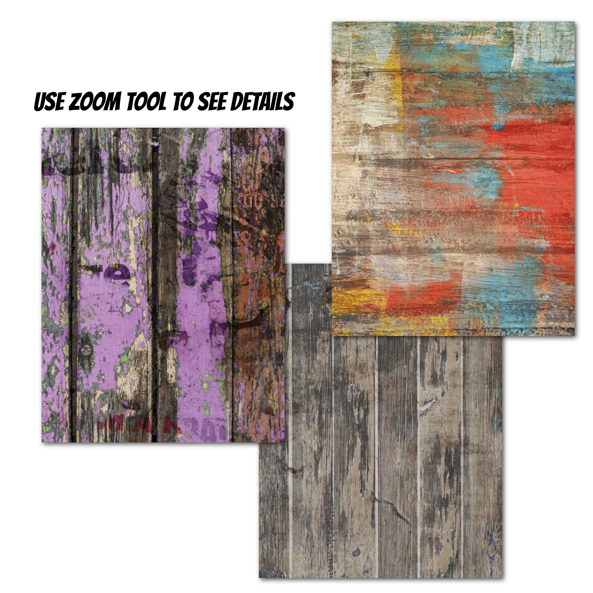 Distressed Wood Digital Paper Textures for Background Collage ...