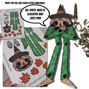 PRINTABLE Vintage Pumpkin Paper Doll Digital Download Movable Doll ...