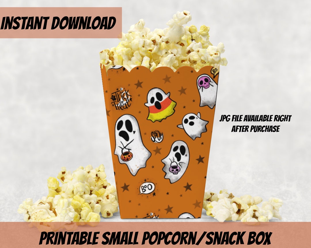 PRINTABLE Small Popcorn Box-printable Snack Box-movies Night-snack Box ...