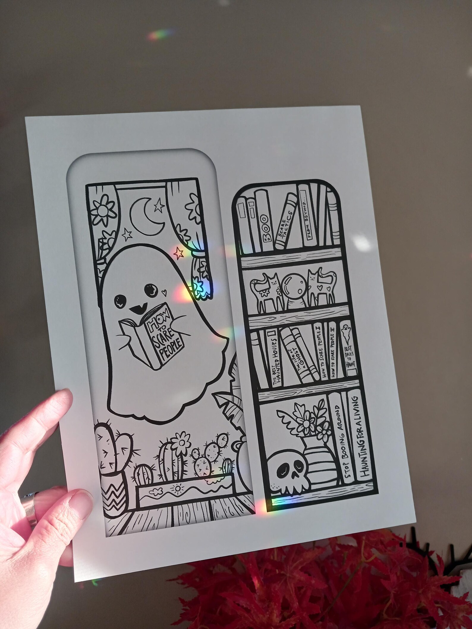 PRINTABLE Coloring Bookmark Digital File Only Spooky Printable Bookmark ...