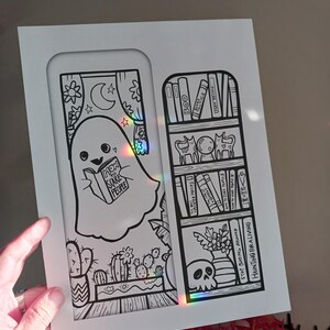 PRINTABLE Coloring Bookmark Digital File Only Spooky Printable Bookmark ...