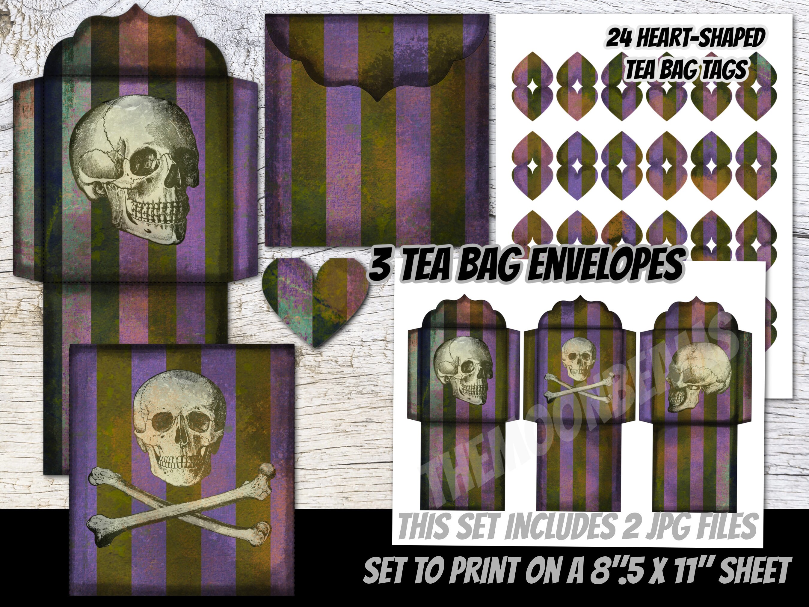 PRINTABLE Vintage Halloween Tea Bag Envelopes and Tags-digital Download ...