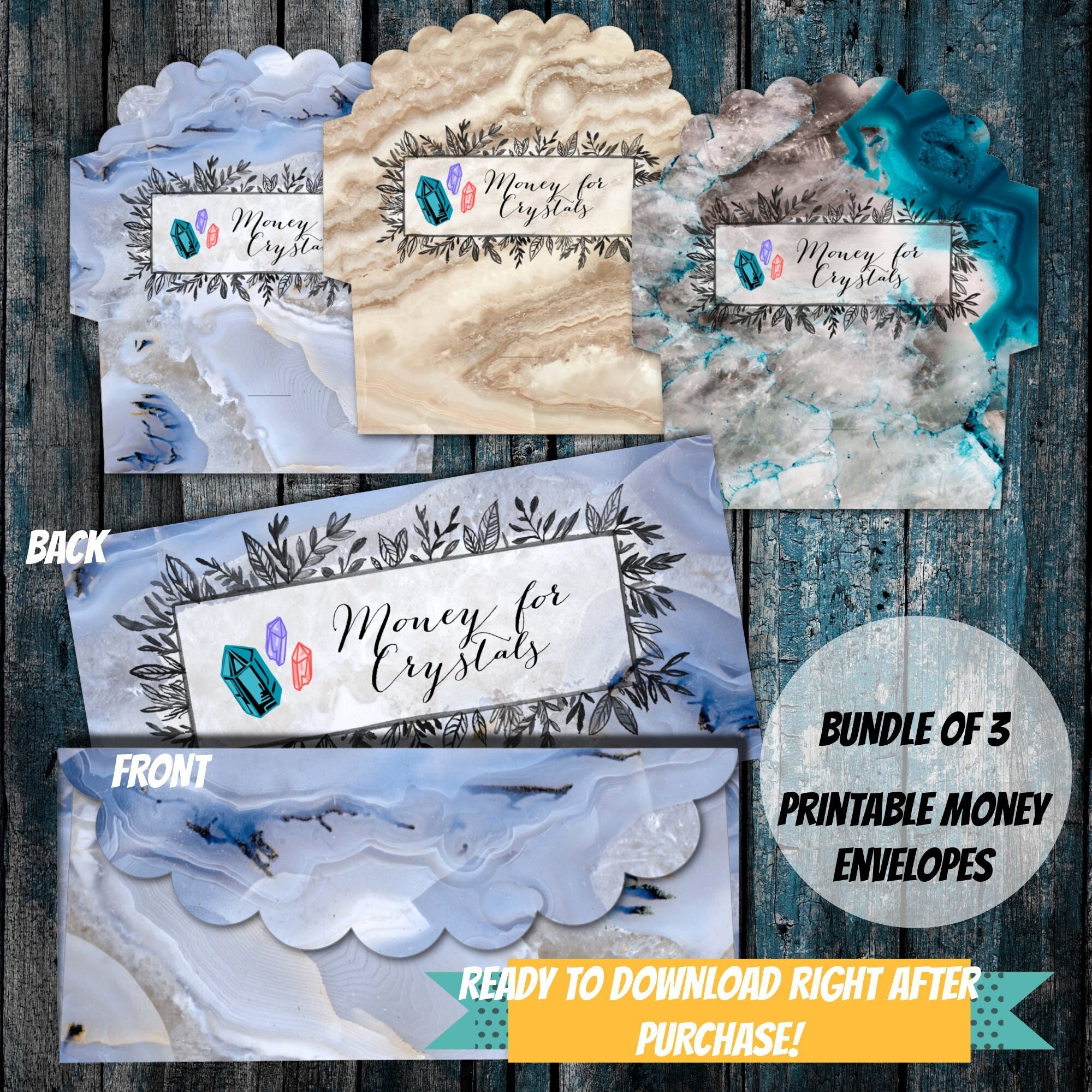 PRINTABLE Money Envelope-digital Download Crystal Cash Envelopes ...