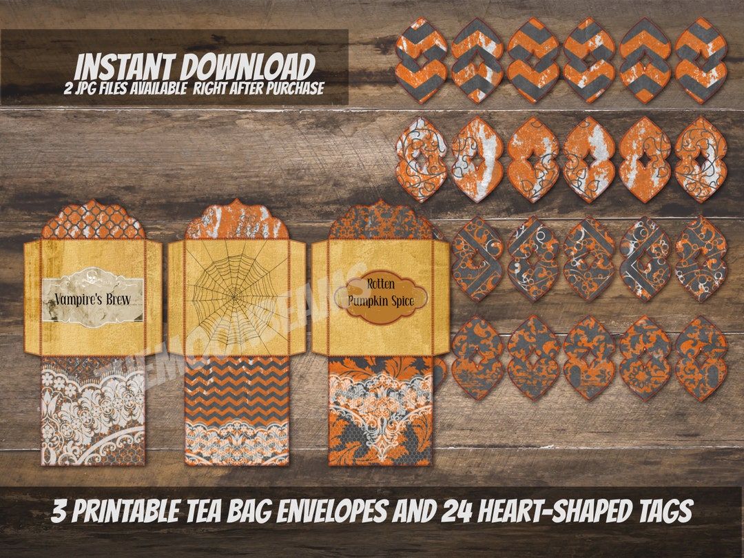 PRINTABLE Vintage Halloween Tea Bag Envelopes-digital Download - Etsy