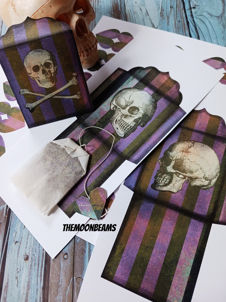 PRINTABLE Vintage Halloween Tea Bag Envelopes and Tags-digital Download ...