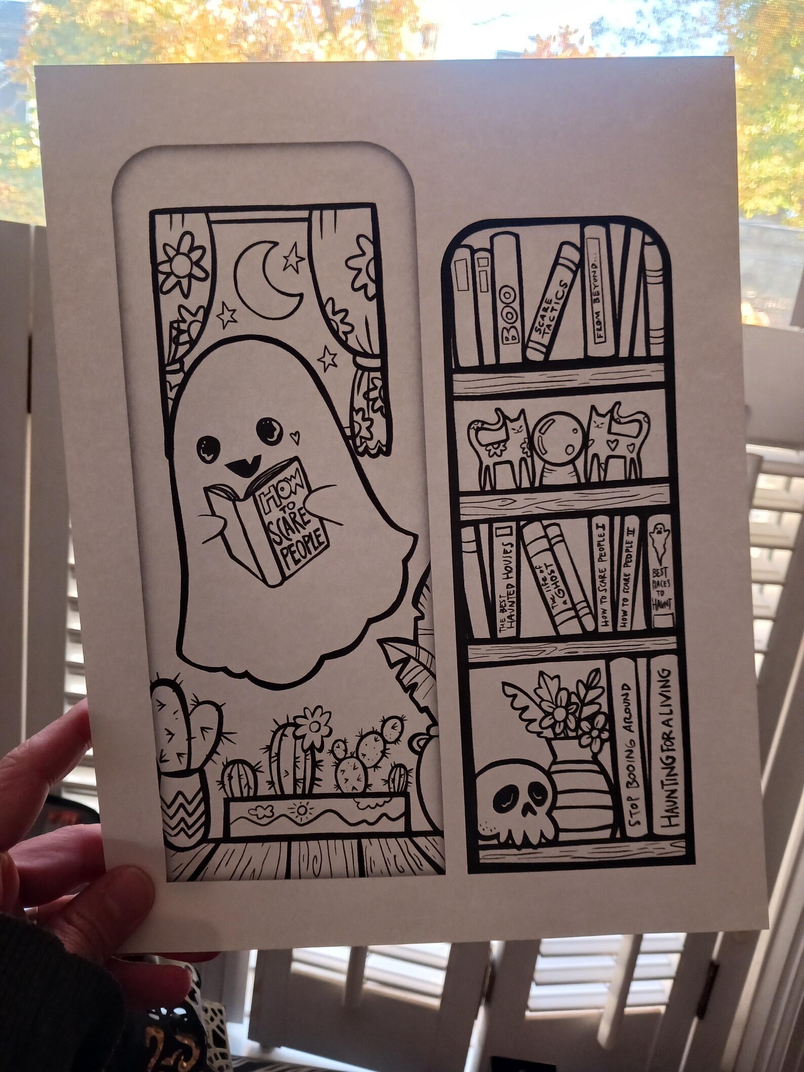 PRINTABLE Coloring Bookmark Digital File Only Spooky Printable Bookmark ...