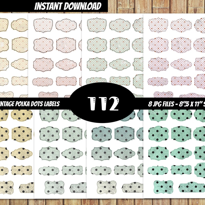 Polka Dot Labels - Etsy