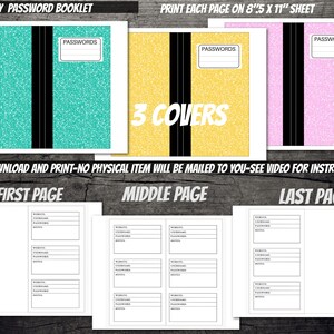 3 Password Tracker Bundle-password Booklet Retro Colorstraveler ...