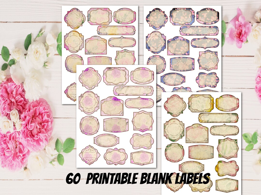 PRINTABLE Vintage Victorian Floral Labels Bundle-multi Purpose Blank ...