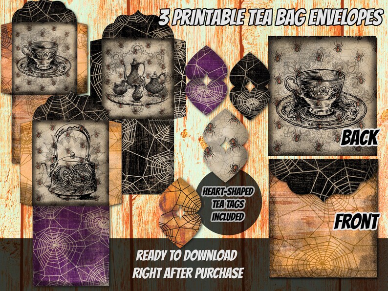 PRINTABLE Tea Bag Envelopes and Tags Digital Download Printable DIY ...