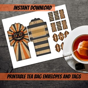 PRINTABLE Halloween Tea Bag Envelope Digital Download Cat Tea Bag ...