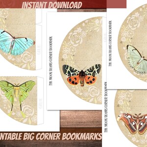 5 PRINTABLE Vintage Butterfly Corner Digital Bookmark Bundle Junk ...