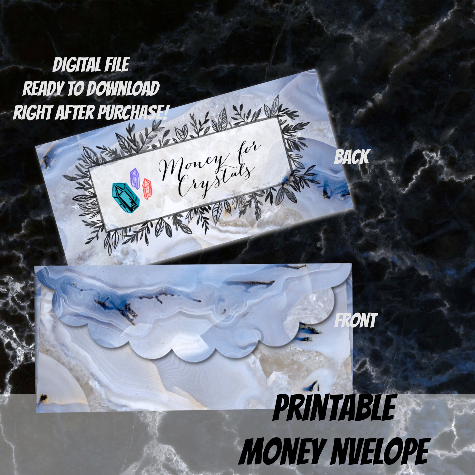 PRINTABLE Money Envelope-digital Download Crystal Cash - Etsy