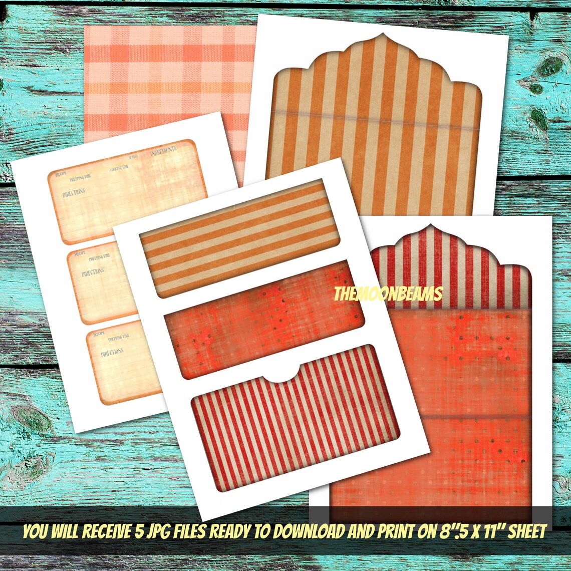 PRINTABLE Recipe Card Folder-recipe Printable Folio Booklet-kitchen ...
