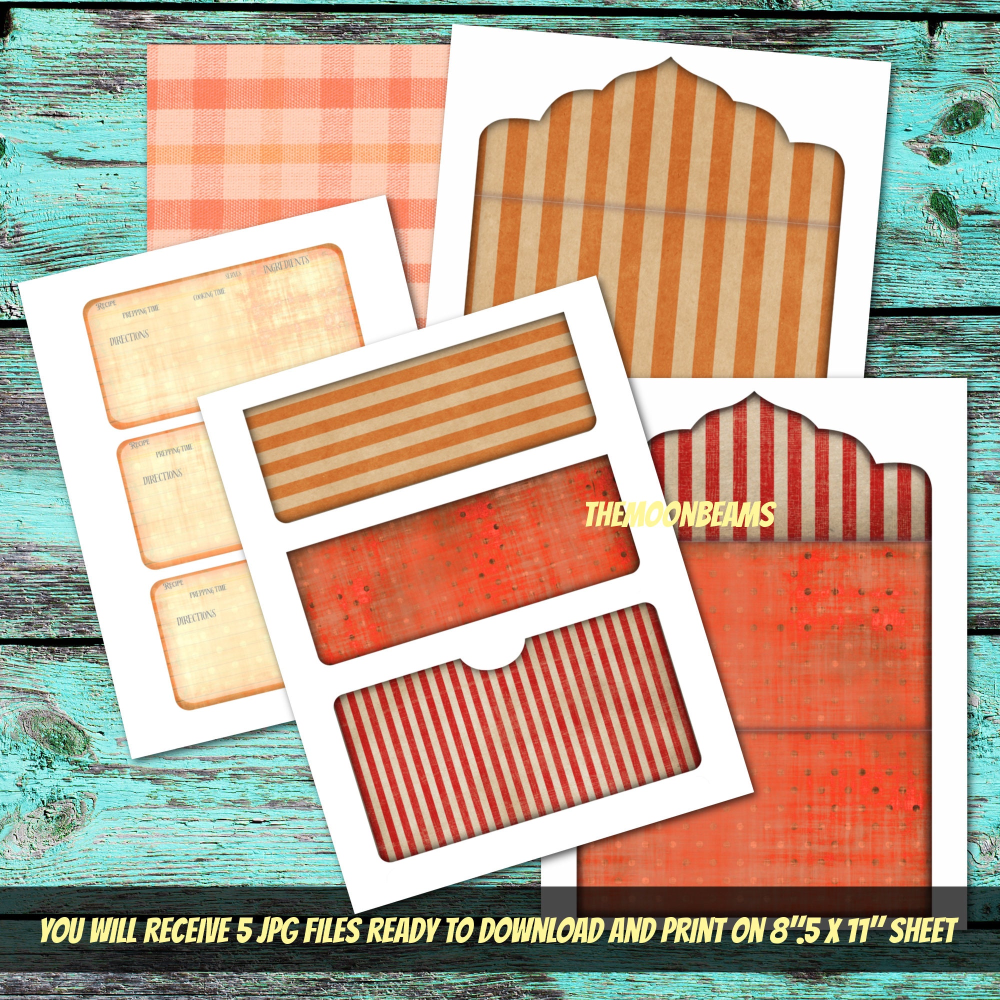 PRINTABLE Recipe Card Folder-recipe Printable Folio Booklet-kitchen ...