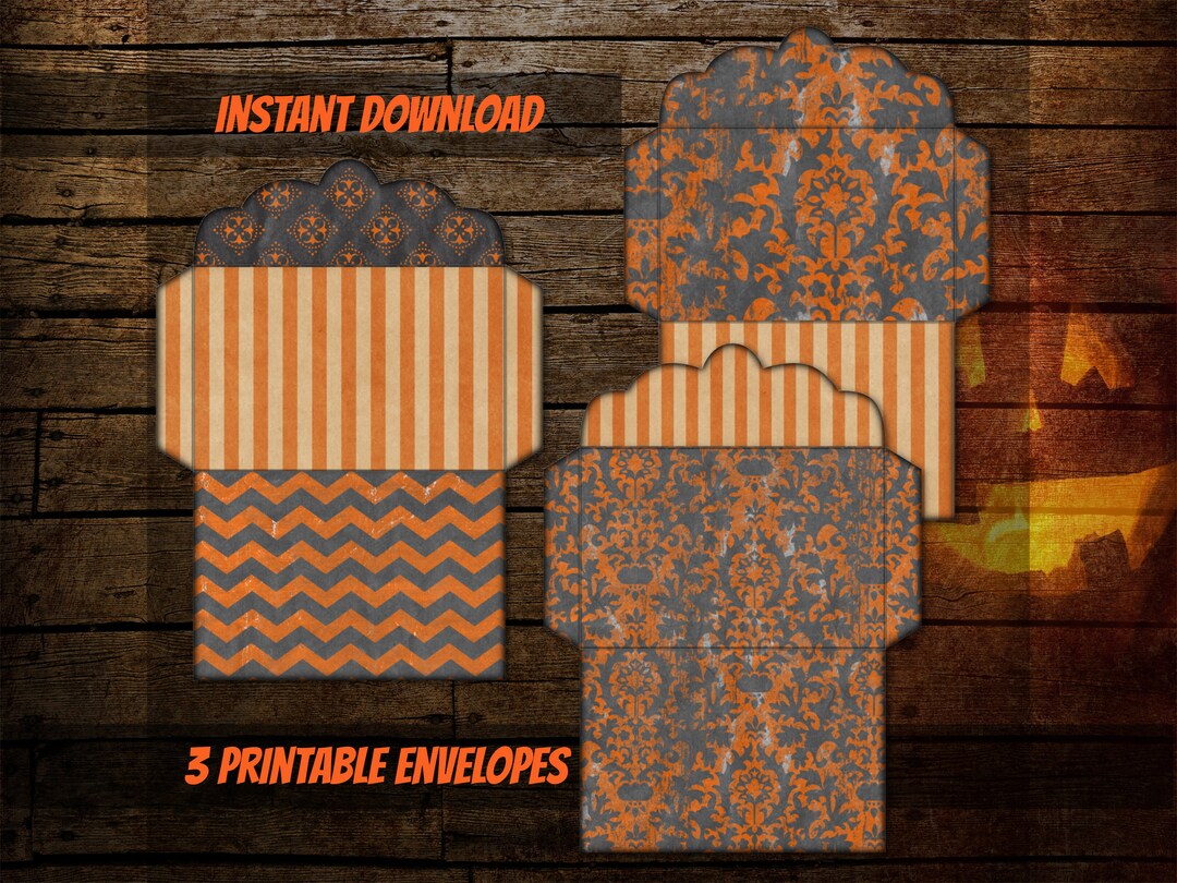 PRINTABLE Vintage Striped Halloween Envelopes for Junk Journal ...