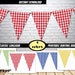 PRINTABLE Gingham Pennant Bunting Banner Digital Download Party Garland ...