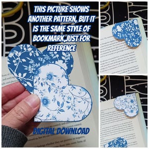 30 PRINTABLE Vintage Bandana Heart Shaped Corner Boho Digital Bookmark ...