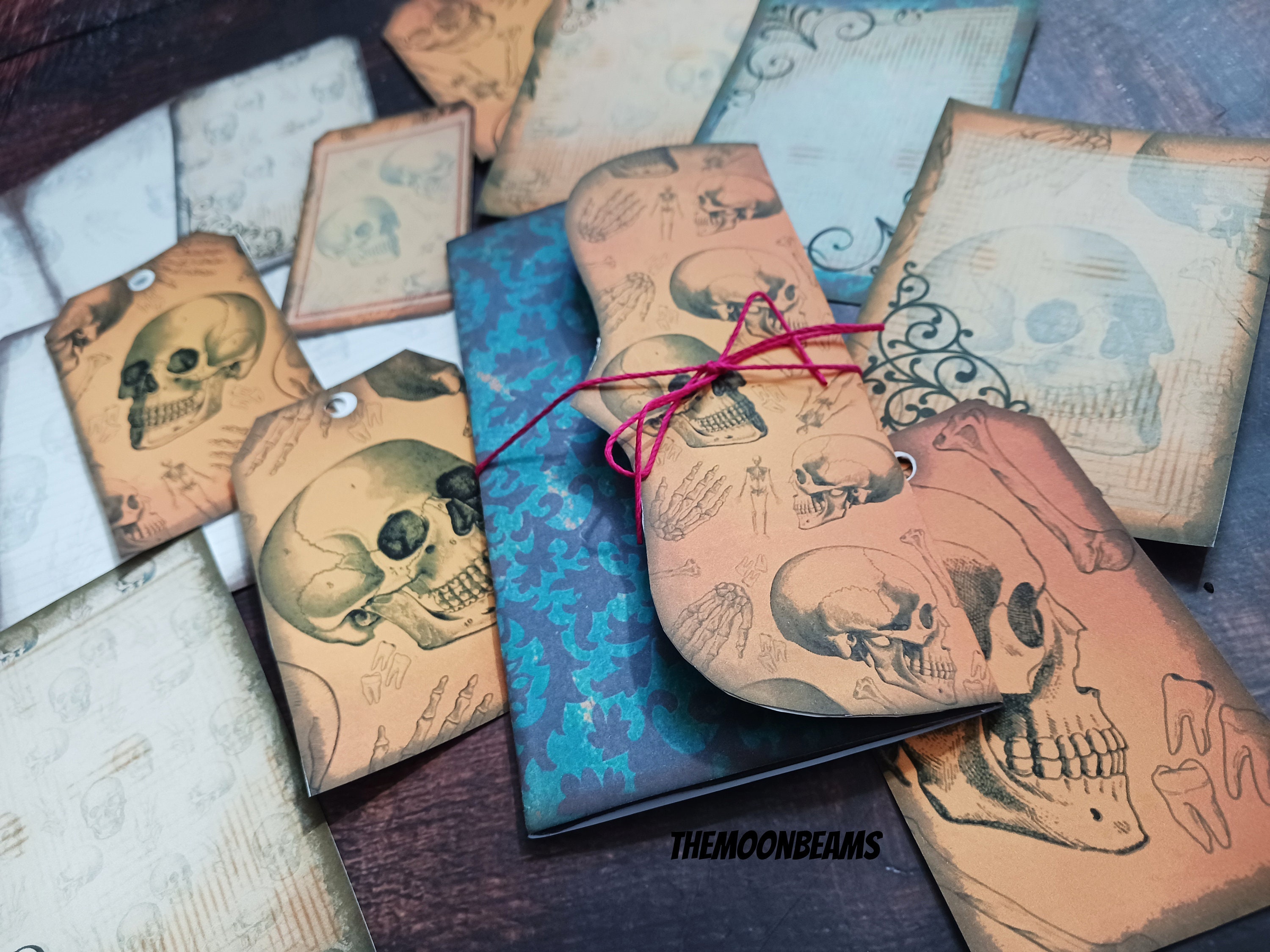 PRINTABLE Colorful Skull Junk Journal Skull Folder-halloween Printable ...