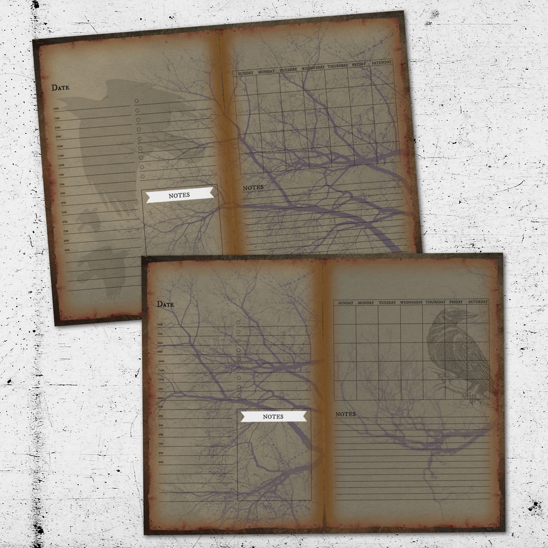 PRINTABLE Vintage Perpetual Calendar Planner Junk Journal Bundle-dark ...