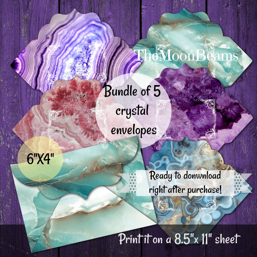 4x6 PRINTABLE Crystal Digital Download Envelopes Bundle Crystal Lovers ...