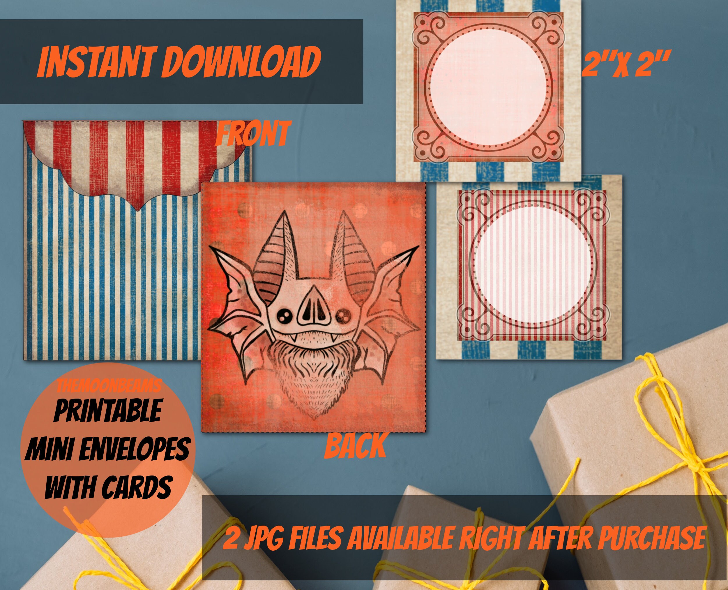 PRINTABLE Mini Cards With Envelopes-printable Envelope-note - Etsy