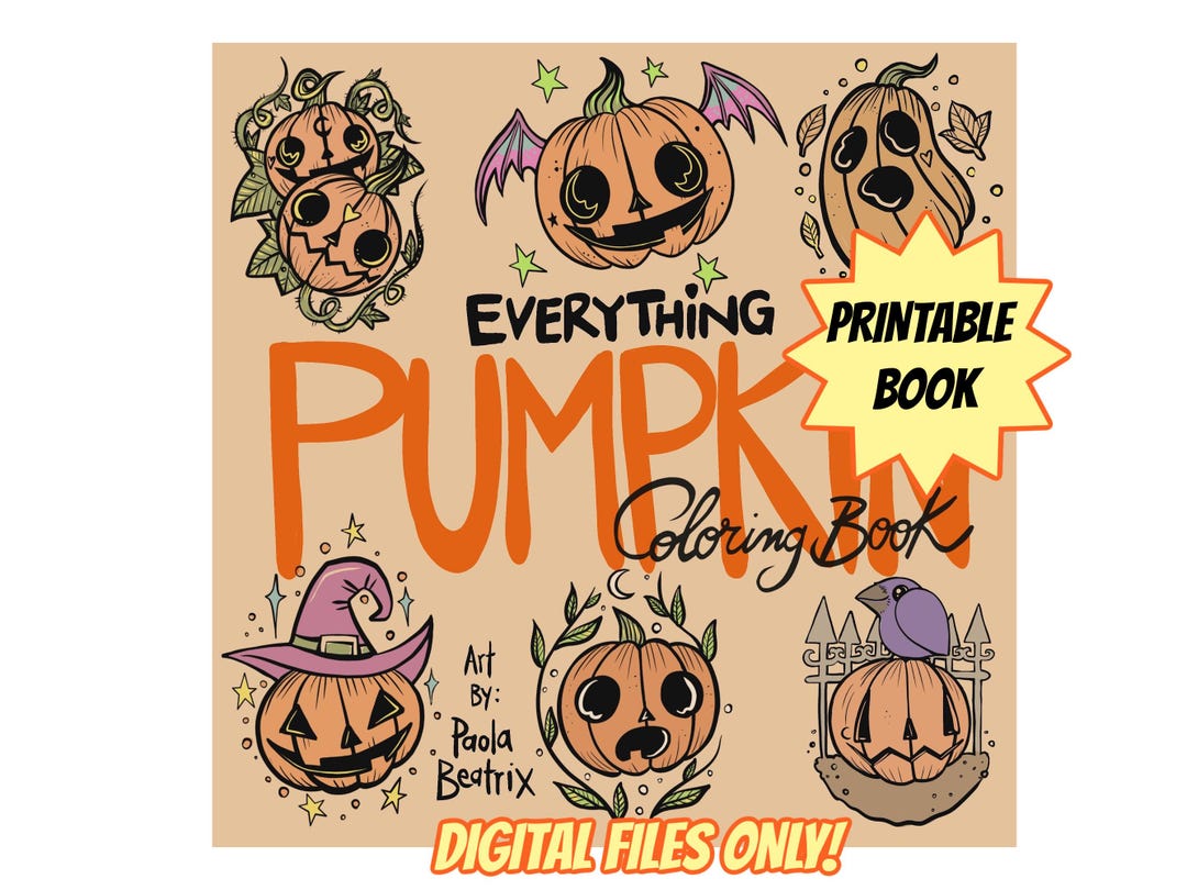 PRINTABLE Everything Pumpkin Coloring Book for Kids and Adults Digital ...