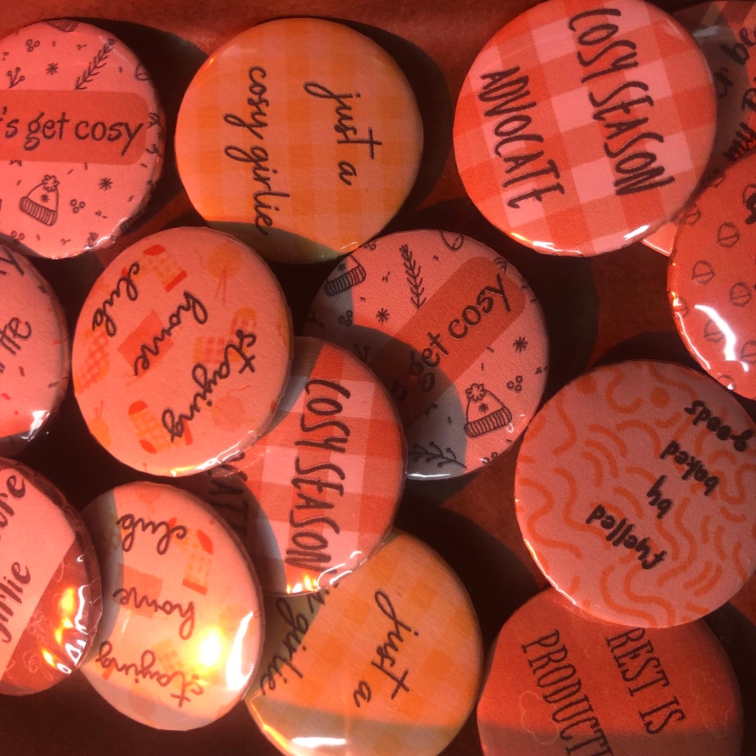 Cottagecore Slogan Pin Button Badges 32mm Bag Accessories Cosy Gifts ...