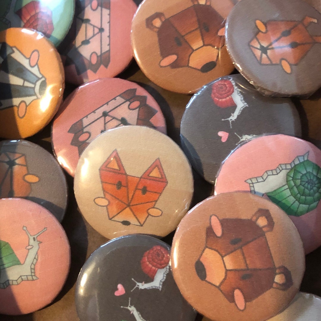 Cosy Animals Pin Button Badges | 32mm | Assorted Designs | Bag ...