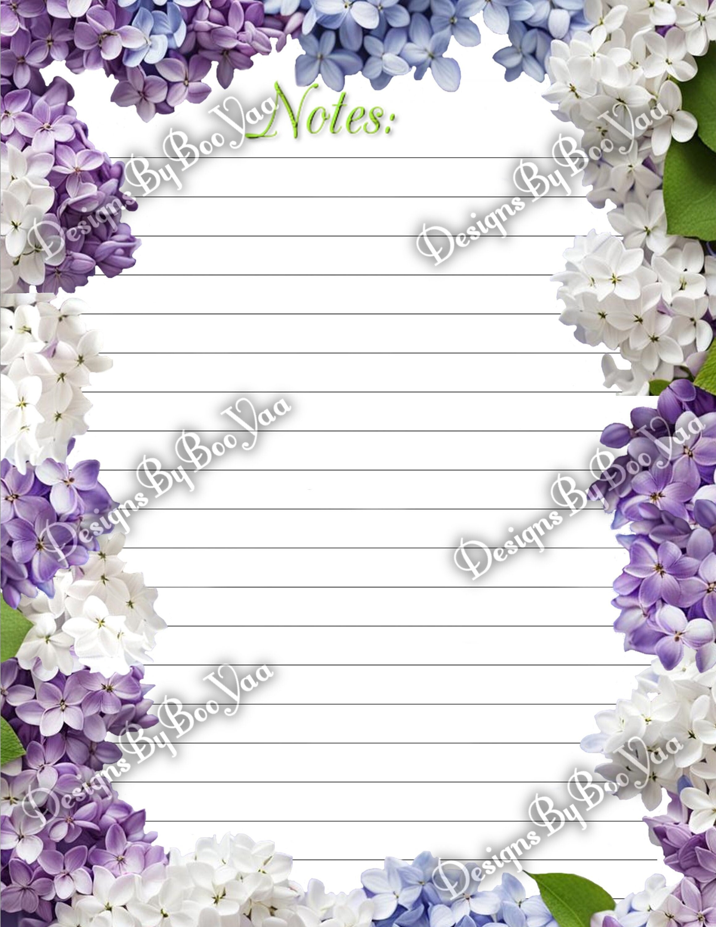Lilac Notes V1 Lined - Etsy