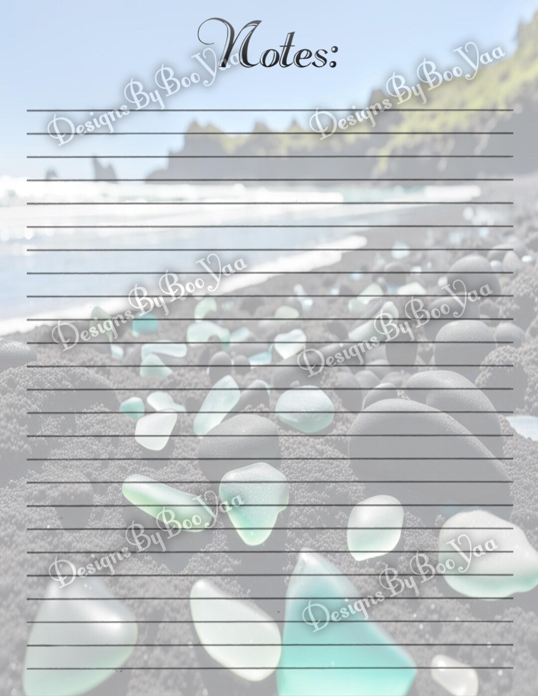 Seaglass Beach Notes Lined - Etsy